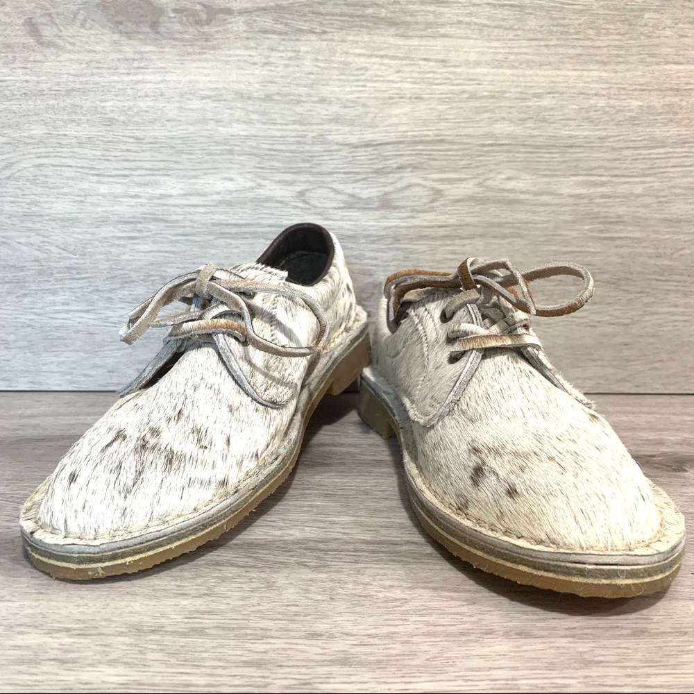 New Uwezo Calf Hair Desert Lace Up Oxford Shoe - Gem